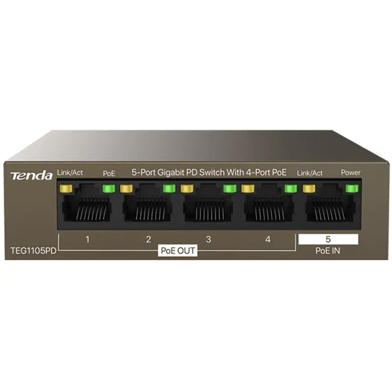 Tenda 5 Port Gigabit PD Desktop Switch with 4-Port PoE – Netplus Computers