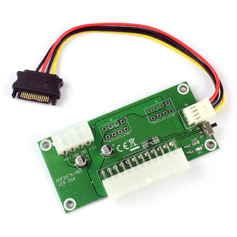 PC Desktop ATX 24Pin Dual PSU Power Supply Sync Starter Extender Cable ...